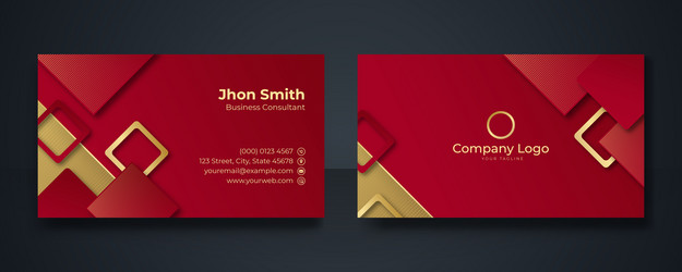 Business black red card design with elegant Vector Image