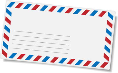 Blank new envelope with red and blue striped Vector Image