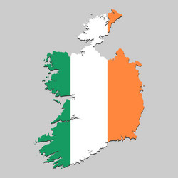 Republic ireland map flag Royalty Free Vector Image