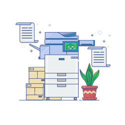 Isometric multifunction office printer office Vector Image