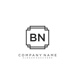 Bn initial handwriting logo with circle template Vector Image