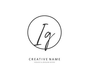 Ig initial letter handwriting and signature logo Vector Image