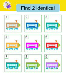 Fun puzzle game need to find two identical Vector Image