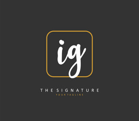 Ig initial letter handwriting and signature logo Vector Image