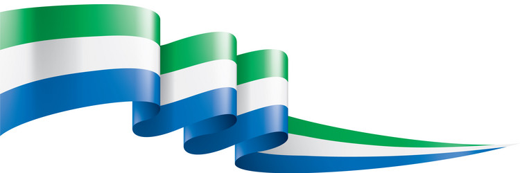 Sierra leone flag on a white Royalty Free Vector Image