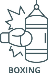 Boxing sign line icon outline Royalty Free Vector Image