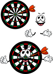 Cartoon dartboard target character with colorful Vector Image