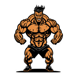 Professional body builder cartoon Royalty Free Vector Image