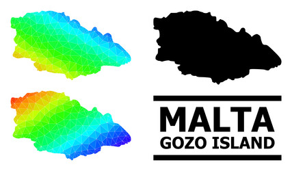 Triangulated mosaic map of gozo island Royalty Free Vector