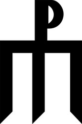 Cross monogram trident symbol secret concept sign Vector Image