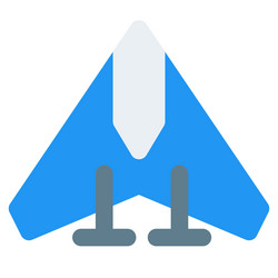 Jet fighter aircraft with twin engines Royalty Free Vector