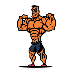 Professional body builder cartoon Royalty Free Vector Image