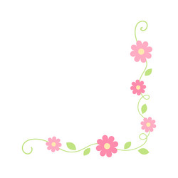 Flower corner frame design hand drawn floral Vector Image