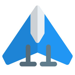 Jet fighter aircraft with twin engines Royalty Free Vector