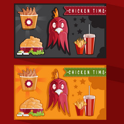 Chicken time fast food Royalty Free Vector Image