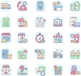 Food delivery solid icons 1 Royalty Free Vector Image