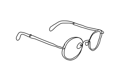 Ink sketch round glasses Royalty Free Vector Image