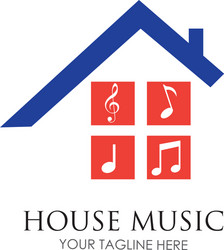 House music logo images design template Royalty Free Vector