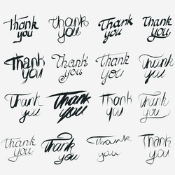 Thank you lettering set Royalty Free Vector Image