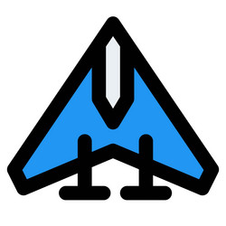 Jet fighter aircraft with twin engines Royalty Free Vector