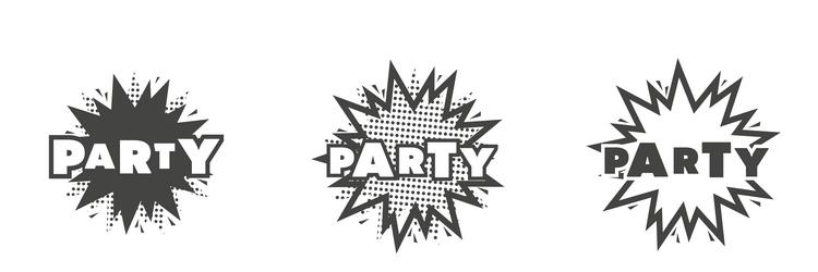 Party sign template icon design Royalty Free Vector Image