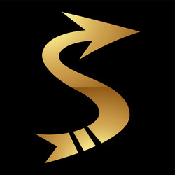 Golden letter s symbol on a black background Vector Image