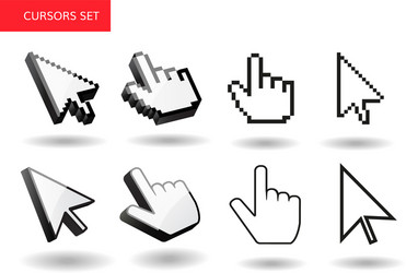 Mouse cursors set pixel Royalty Free Vector Image