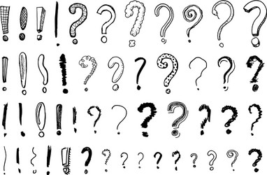 Exclamation mark seamless pattern doodle style Vector Image