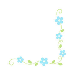 Flower corner frame design hand drawn floral Vector Image