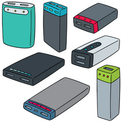 Set power bank Royalty Free Vector Image - VectorStock