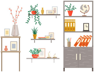 Wooden rack storage stand Royalty Free Vector Image