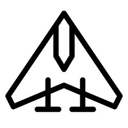 Jet fighter aircraft with twin engines Royalty Free Vector