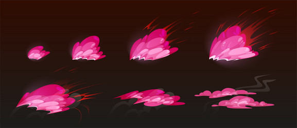 Pixel art explosion boom or burst animate sprites Vector Image