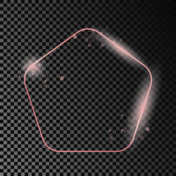 Rose gold glowing pentagon shape frame with shadow
