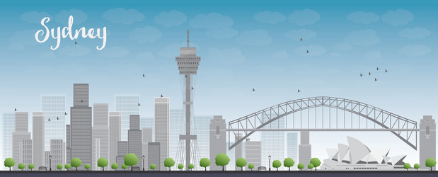 Australia cityscape with landmarks Royalty Free Vector Image
