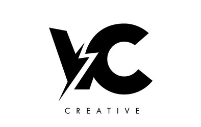 Vc letter logo with creative swoosh curved line Vector Image