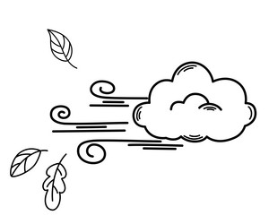 Wind with leaves windy weather forecast Royalty Free Vector