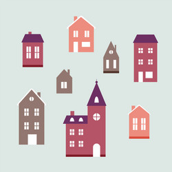 Cute houses pattern Royalty Free Vector Image - VectorStock