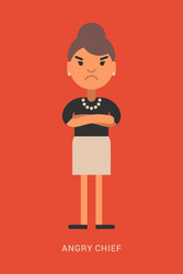 Expressions and emotions angry chief Royalty Free Vector