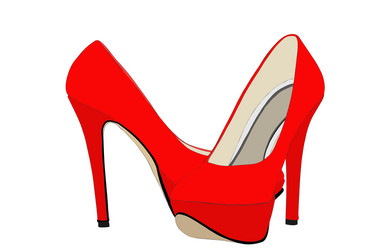 Womens red shoes concept Royalty Free Vector Image