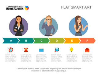 Six workflow elements slide template Royalty Free Vector