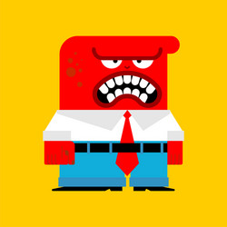 Anger red face icon evil worker angry boss Vector Image