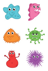 Cute germs over gray background Royalty Free Vector Image