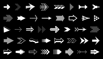 Arrow symbols big set of different shapes styles Vector Image