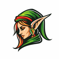 Esport logotype elf icon sticker emblem Royalty Free Vector