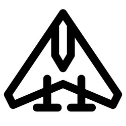 Jet fighter aircraft with twin engines Royalty Free Vector