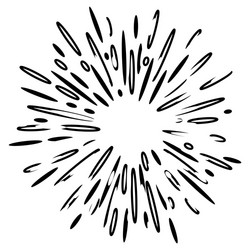 Hand drawn starburst doodle explosion Royalty Free Vector