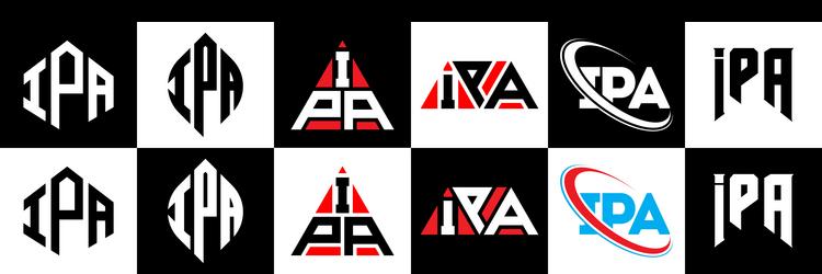 Ipa logo letter design Royalty Free Vector Image
