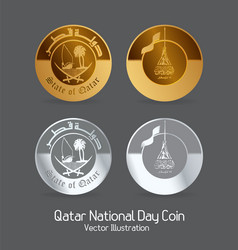 Doha skyline with national day logo Royalty Free Vector