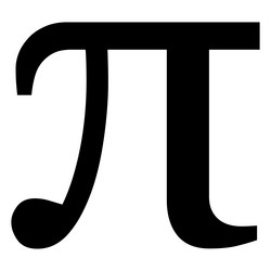 Pi symbol icon in a circle isolated on white Vector Image